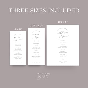 Rehearsal Dinner Menu and Name Card, Editable Wedding Guest Place Card ...