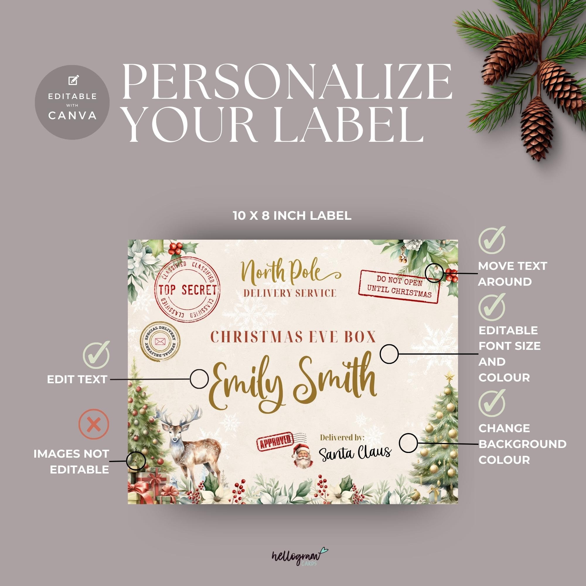 Special Delivery Christmas Eve Box Printable, Editable Gift From Santa ...