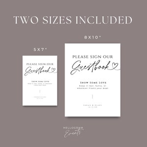 Modern Wedding Guestbook Sign, Printable Guest Book Signage, Minimal ...