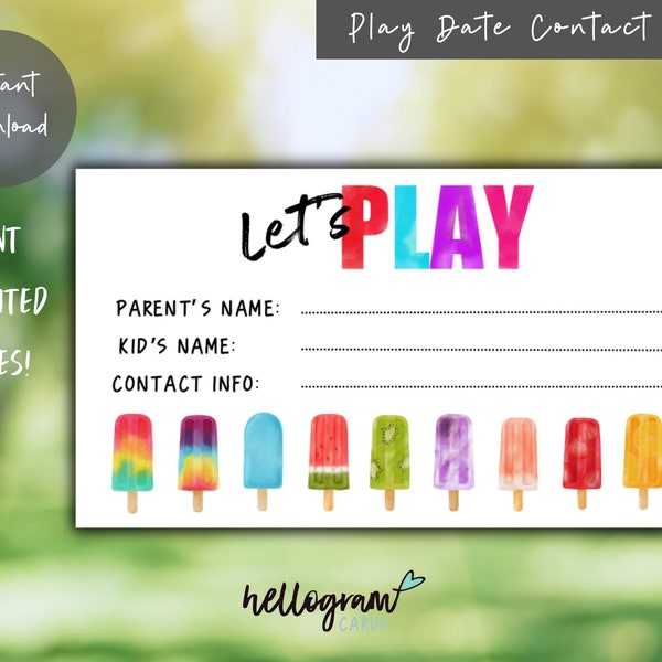 Playdate Invitation - Etsy