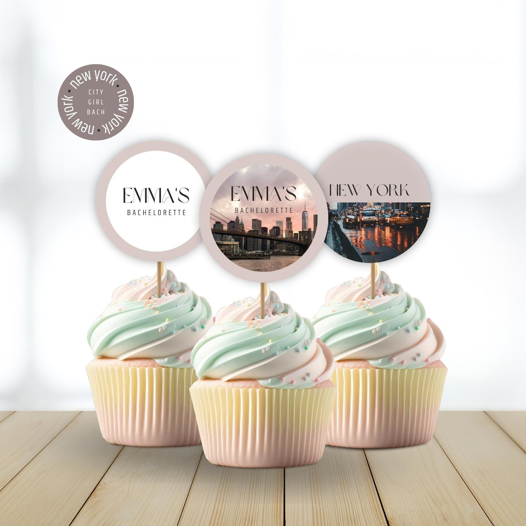 Topper de cupcake de despedida de soltera de Nueva York, topper de ...