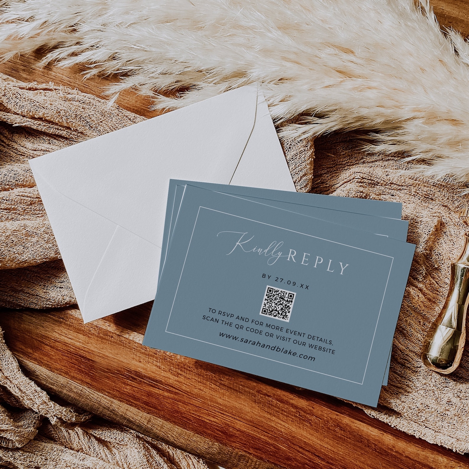 Rsvp Cards With Meal Choice, Wedding Invitation Reply Dusty Blue, Baby ...