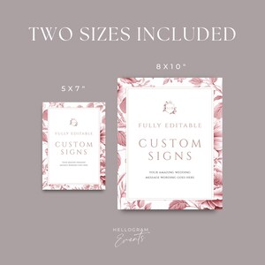 Toile De Jouy Sign, Dusty Rose Wedding Signature Drink, Pink Floral Bar Menu, Printable ...