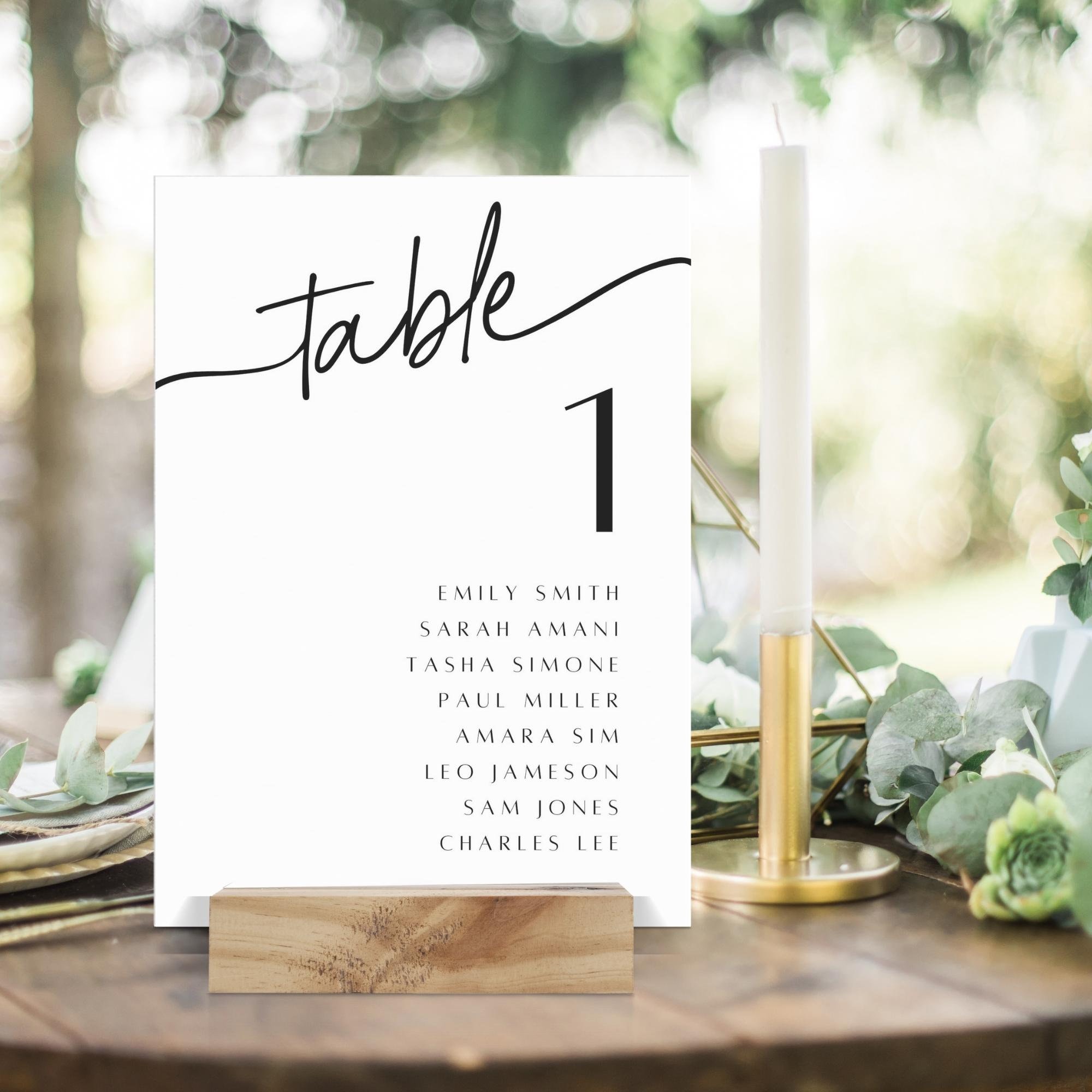 Downloadable Seating Chart Table Numbers, Minimalist Seat Plan, Modern ...