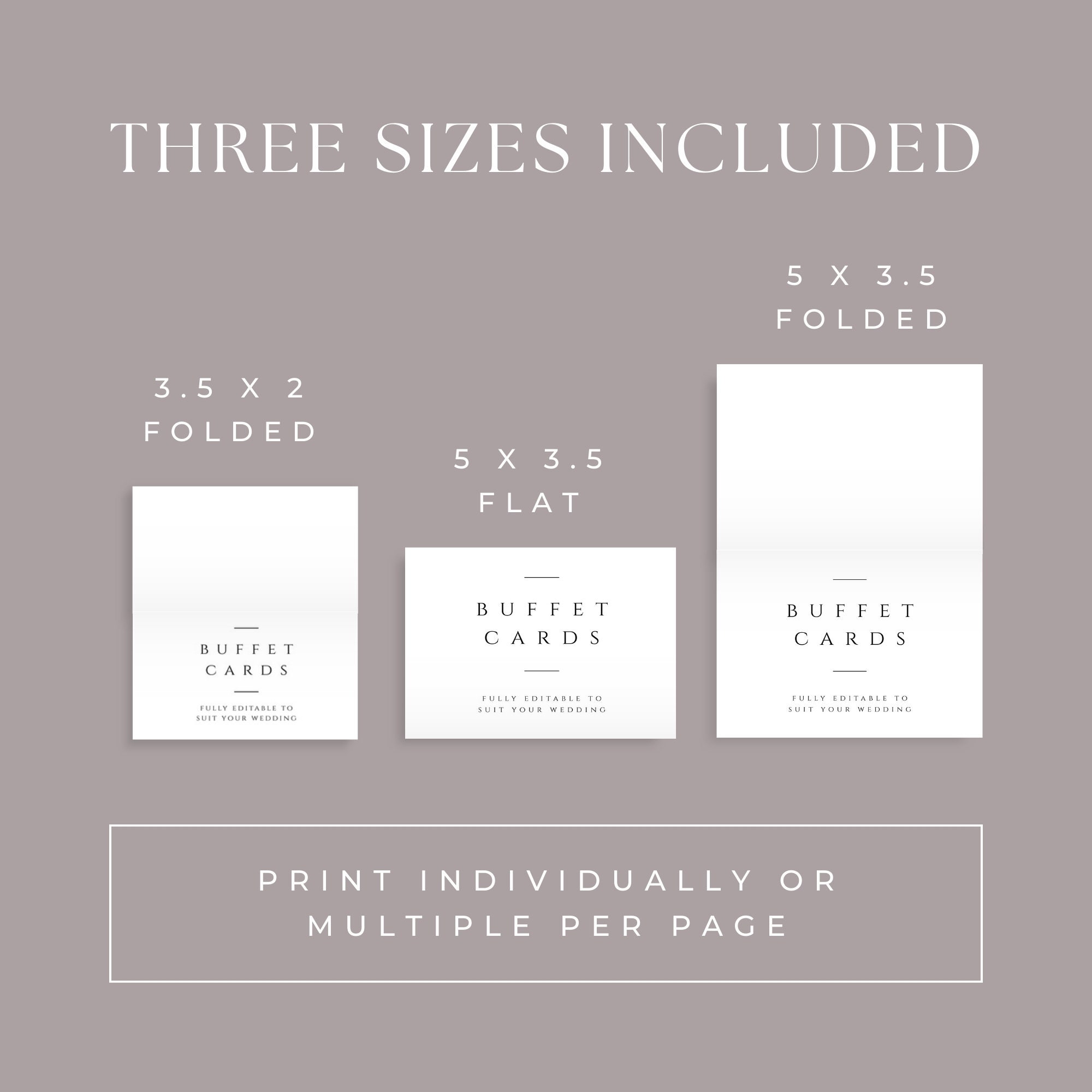 Wedding Menu Card for Buffet, Editable Food Tent Label, Printable Sign ...