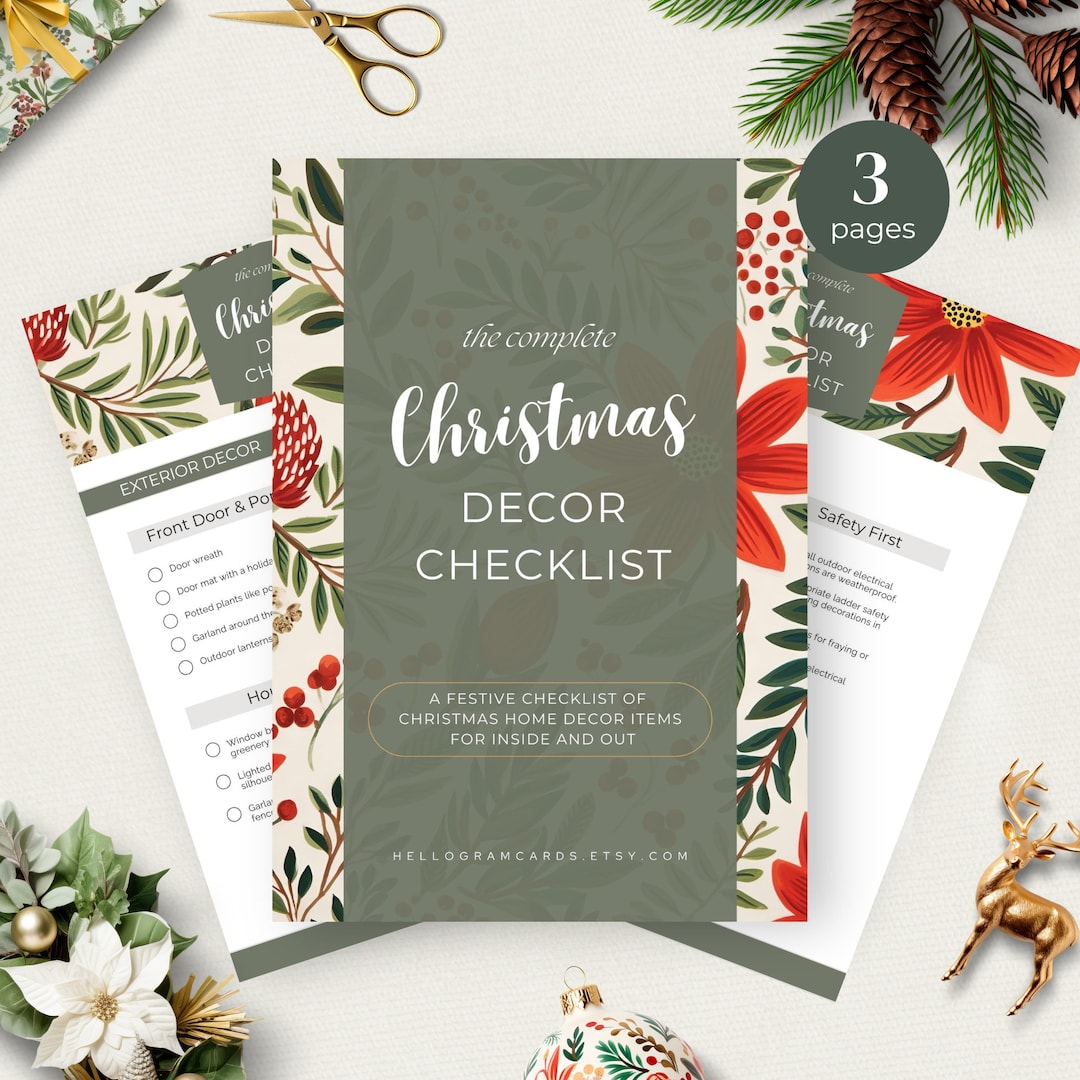 Christmas Decor Checklist, Printable Holiday Season Decorating Planner ...
