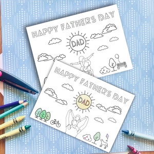 Printable Dad Grandpa Father’s Day Colouring Card Pack Digital Download ...