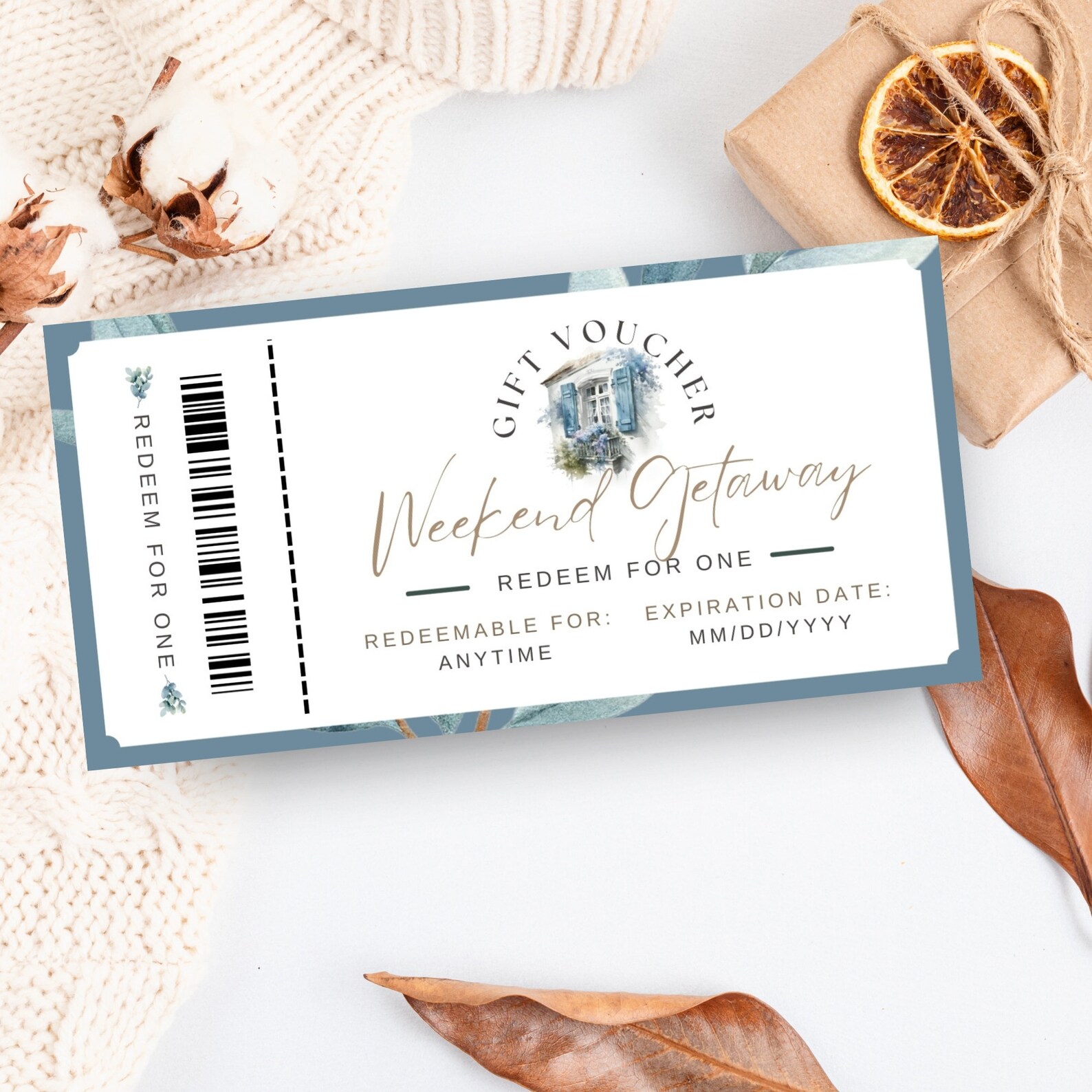 Weekend Getaways Gift Vouchers, Hotel Stay Coupon, Editable Surprise ...