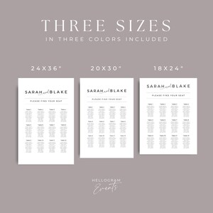 Wedding Seating Chart for 12 Tables, Editable Minimal Table Number Seat ...