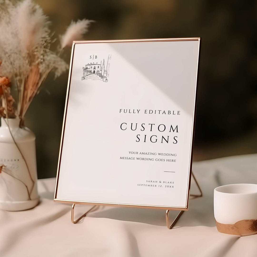 Fully Editable Custom Table Sign, Printable Hand Drawn Wedding Template ...