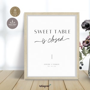 Dessert Table Closed, Editable Sweet Station Wedding Sign, Printable ...