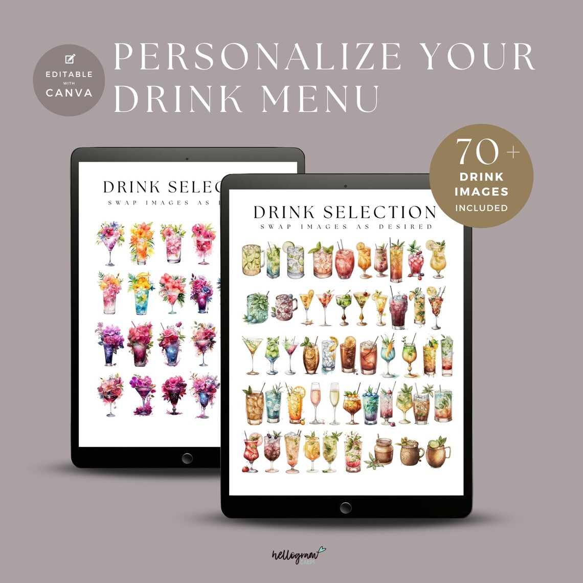 Baby Shower Mocktail, Minimalist Printable Bar Menu, Signature Five ...