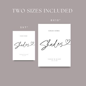 Sunglasses Wedding Sign, Please Take Some Shades, Minimalist Shower ...