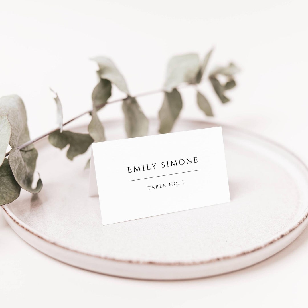 Minimal Wedding Place Card Template, Editable Reception Table Seating ...