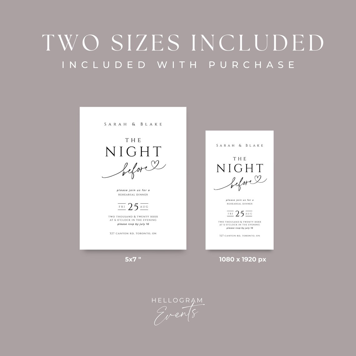 The Night Before Invitations Printed, Rehearsal Dinner Invite Template ...