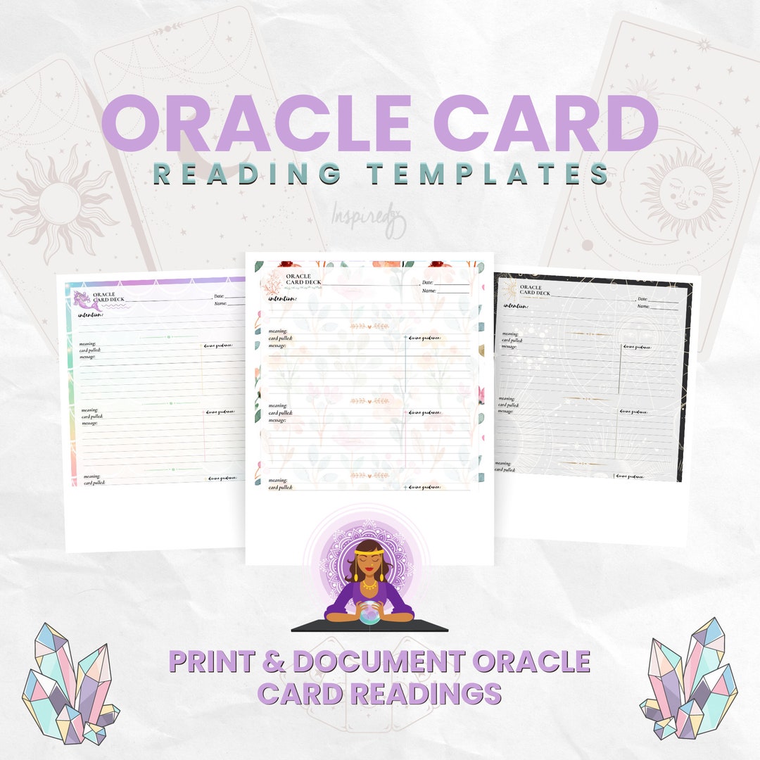 Oracle Card Reading Template - Crystals - Etsy