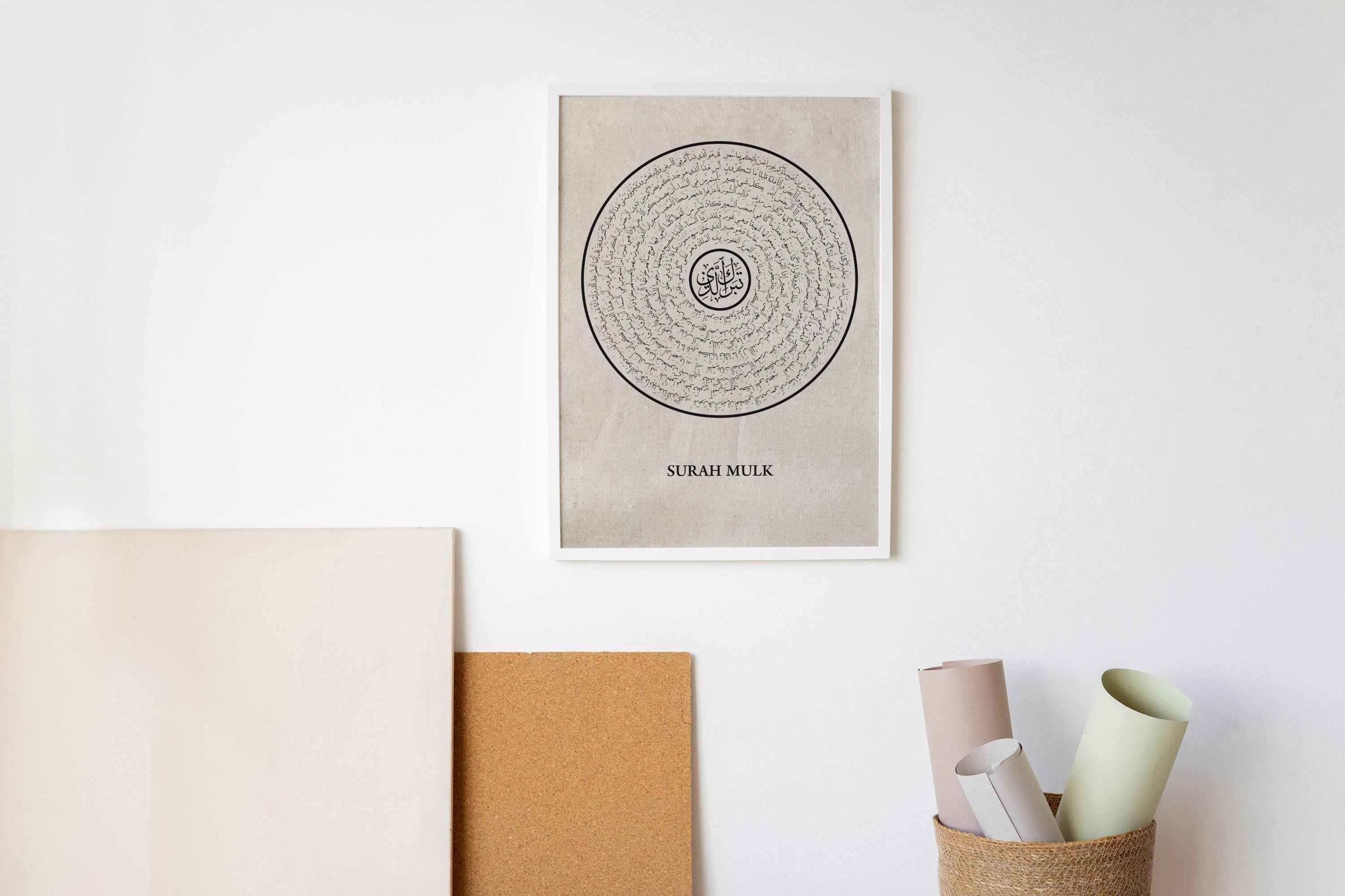 Surah Mulk Islamic Wall Art | Arabic Calligraphy Digital Print | Muslim ...