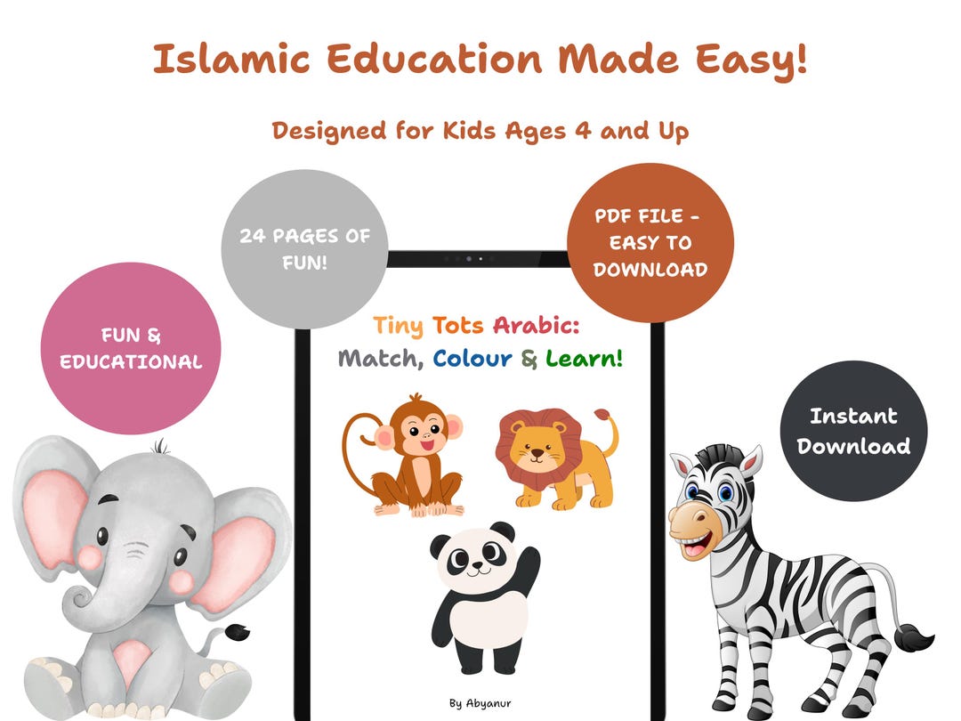 Printable Arabic Activity Book for Kids: Islamic Learning Pages (PDF ...