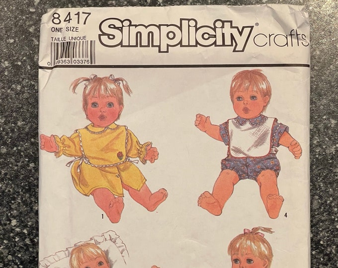 Doll Clothes-uncut Sewing Pattern Simplicity Crafts 8417/vintage 1987 ...