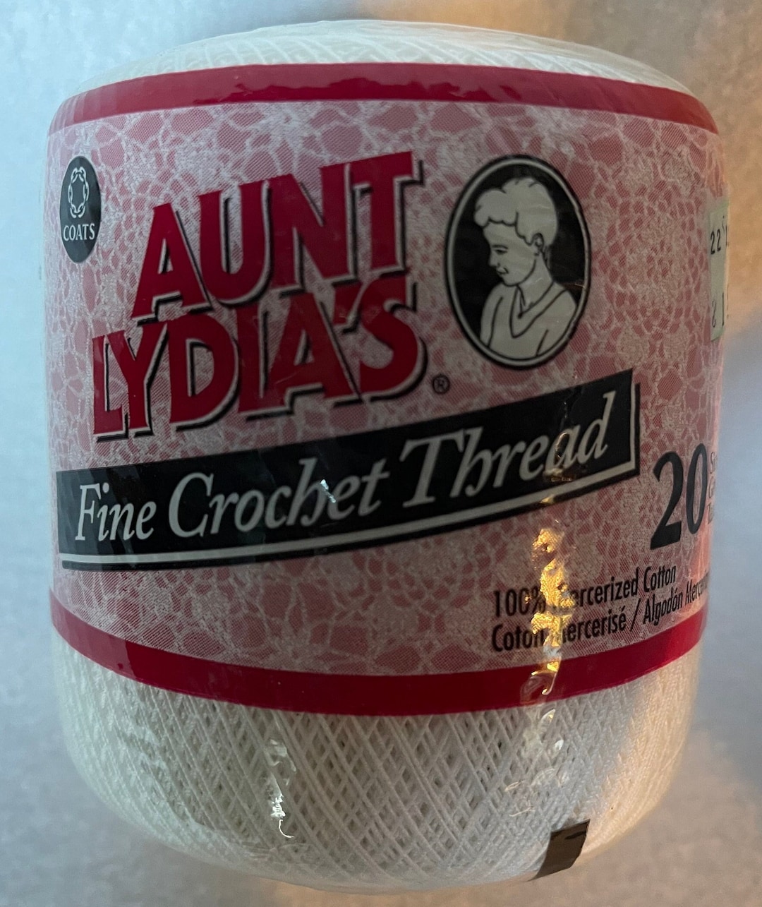 Coats Aunt Lydia's Fine Crochet Cotton/size 20/colorfast/400 Yds/100% ...