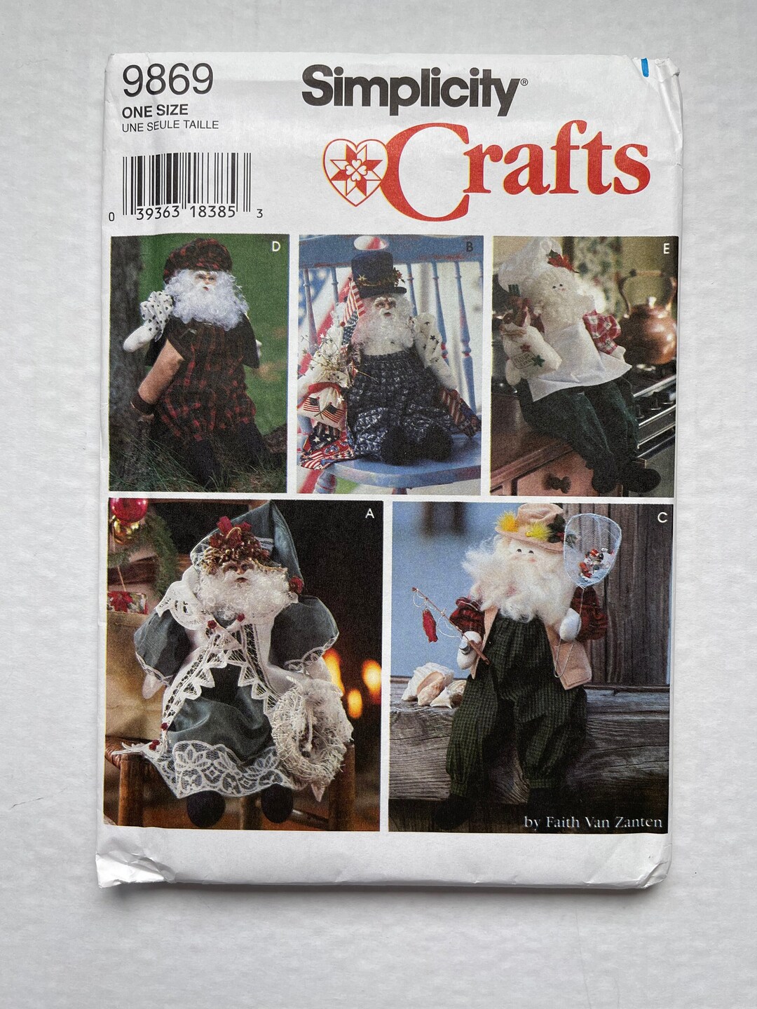 Christmas Crafts-uncut Sewing Pattern Simplicity 9869/santa/snowman ...