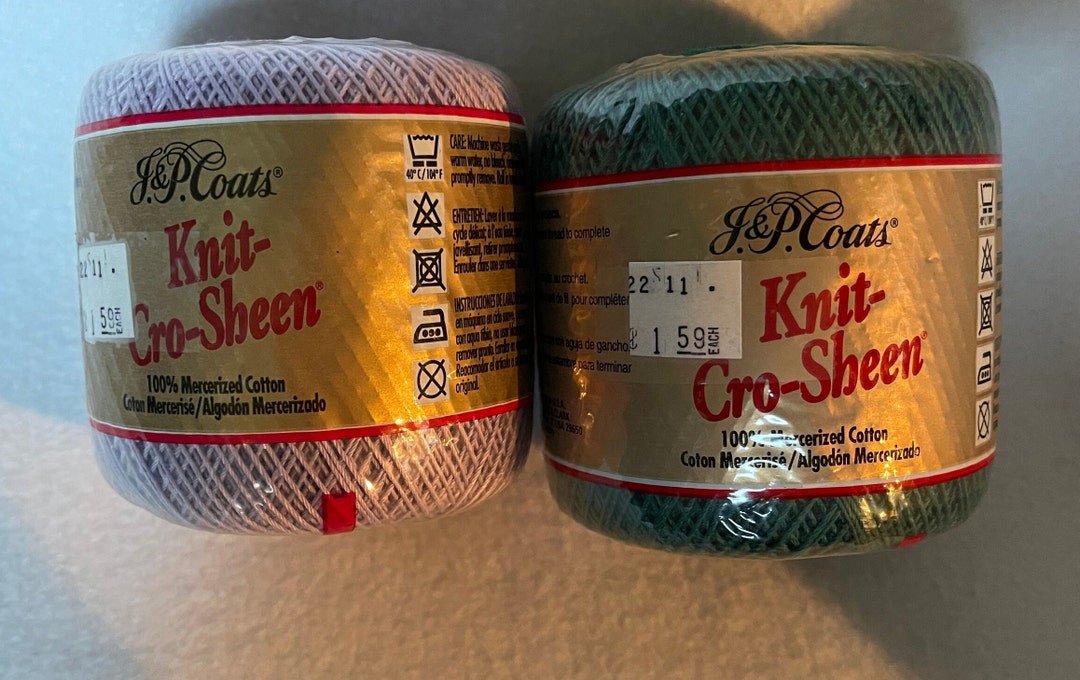 J&P Coats Knit-cro-sheen Crochet Cotton/size 10/100% Mercerized Cotton ...