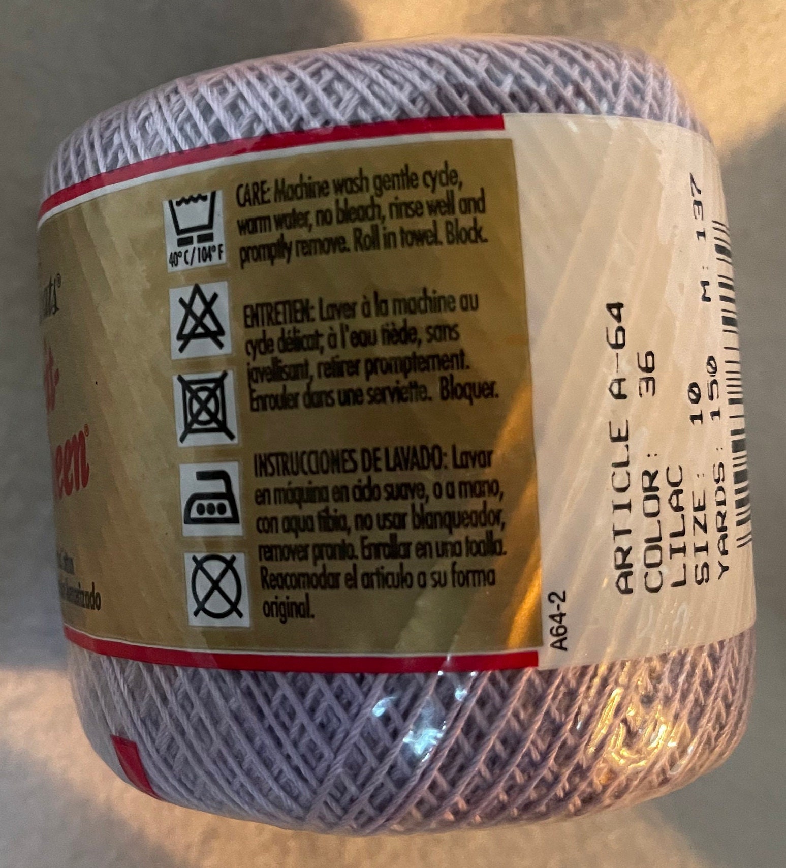 J&P Coats Knit-cro-sheen Crochet Cotton/size 10/100% Mercerized Cotton ...