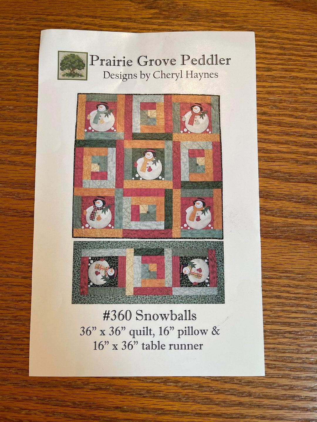 Uncut-christmas Snowman Quilt-pillow-table Runner Pattern/prairie Grove ...