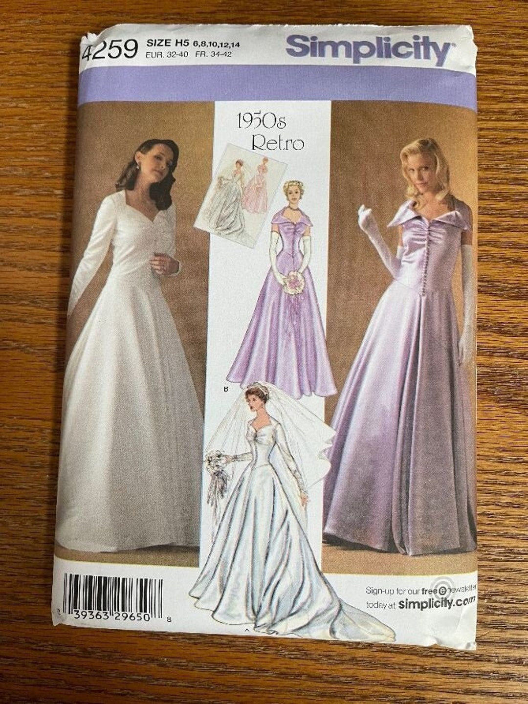 Uncut Pattern/misses Bridal Gown/sewing Pattern/simplicity 4259/1950s ...