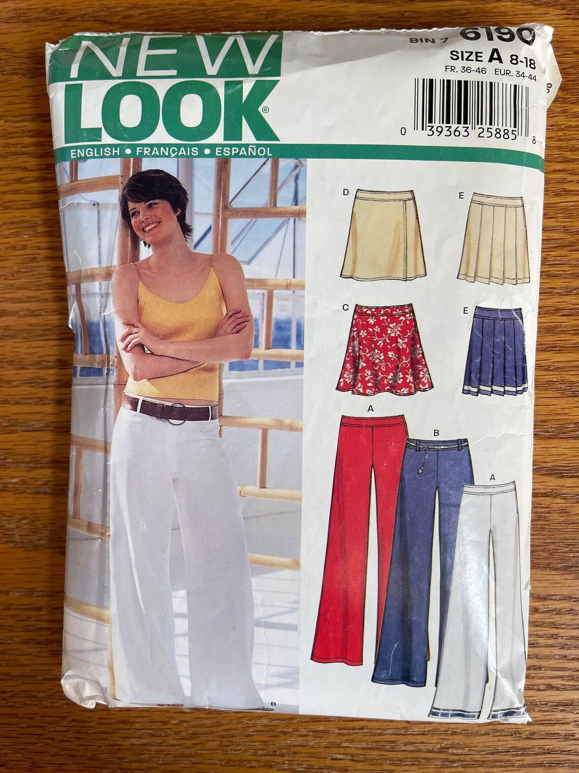 CUT Pattern/misses' Skirt-pants/sewing Pattern New Look 6190/size 8-18 ...