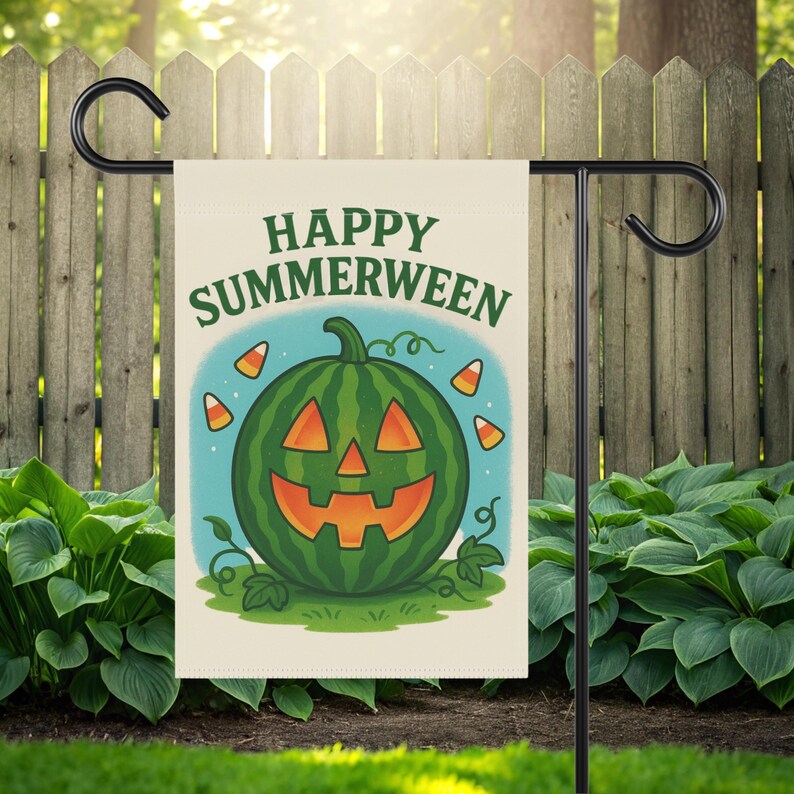 Summer Halloween Decor - Summerween Garden Banner Lawn Flag - Halloween ...