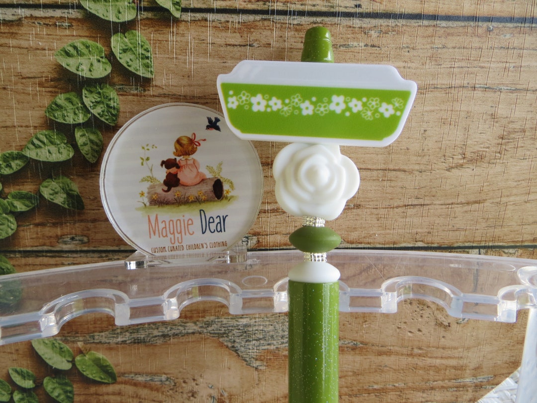 Beaded Ink Pen-pyrex-spring Blossom-crazy Daisy-refrigerator Dish ...