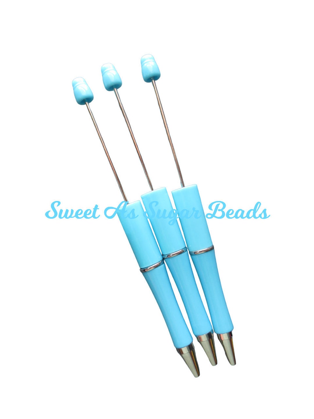 Beaded Ink Pen Blank-supplies-plastic-crafts-diy-solid-blue MOON - Etsy