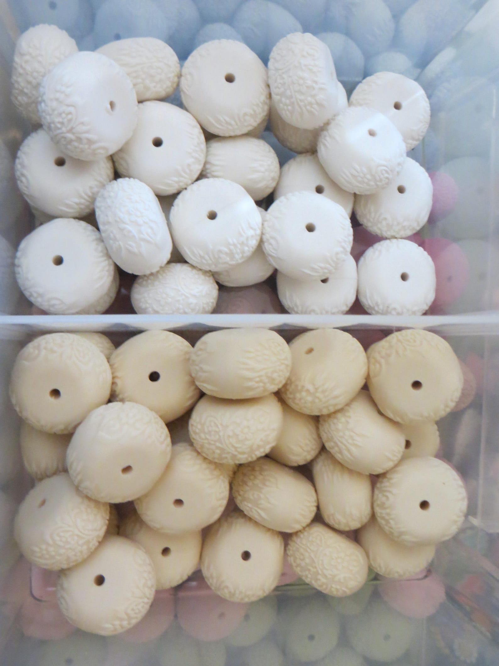 Tooled Embossed Abacus Bead-silicone-floral-dove Gray - Etsy