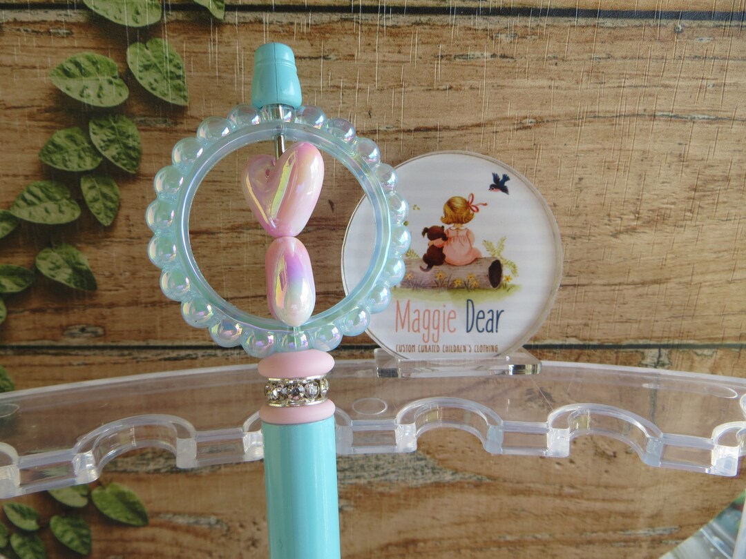 Beaded Ink Pen-fidget Spinner-aqua and - Etsy