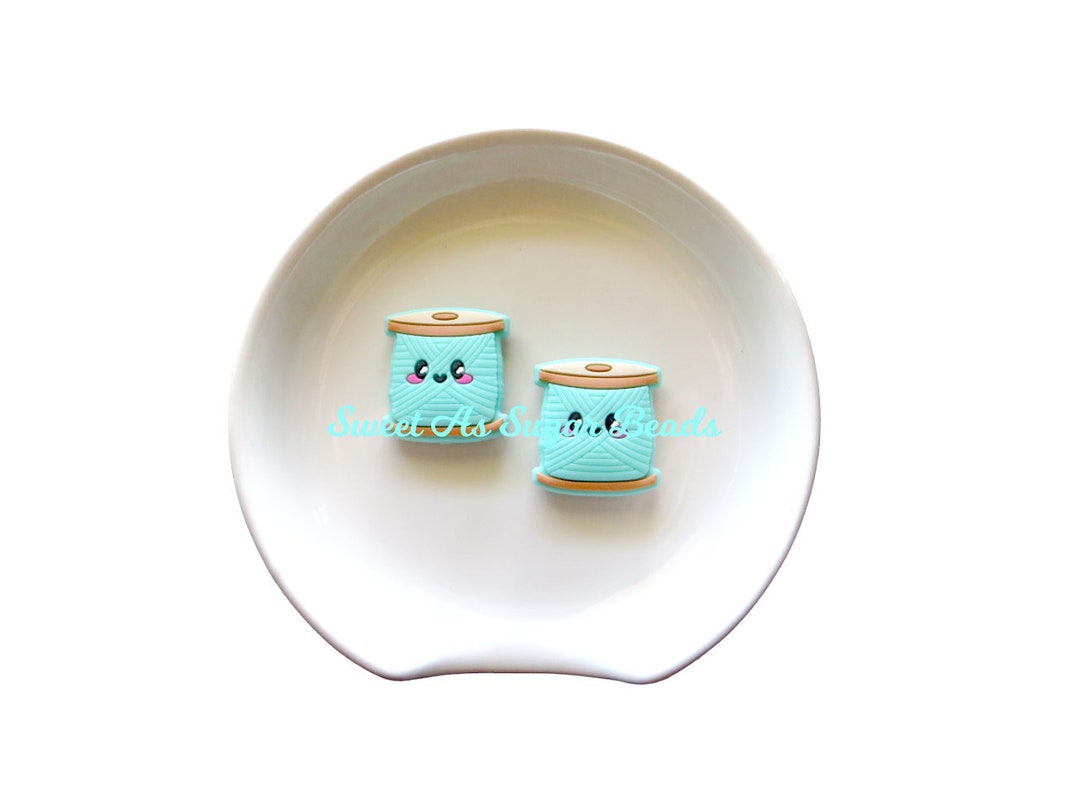 Silicone Beads-focal-bead-thread Spool-sewing-quilting-lanyard-wristlet ...
