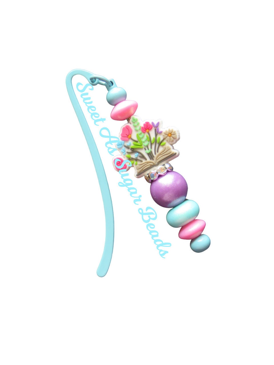 Beaded Bookmark-book Mark-book With Flowers-gift-silicone Beads-focal ...