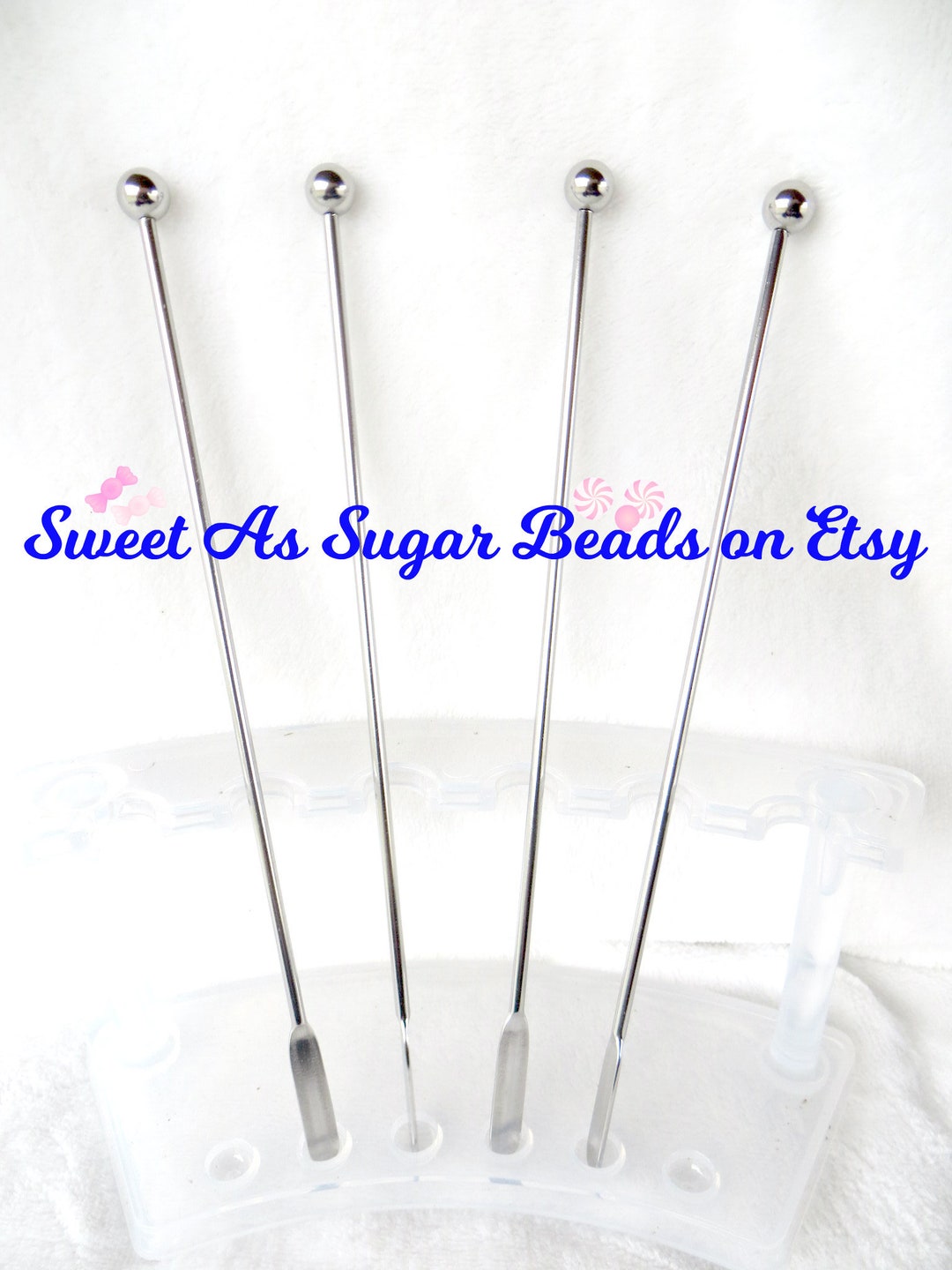 Beadable Drink Stir-metal-set of 3-supplies-crafts-diy - Etsy