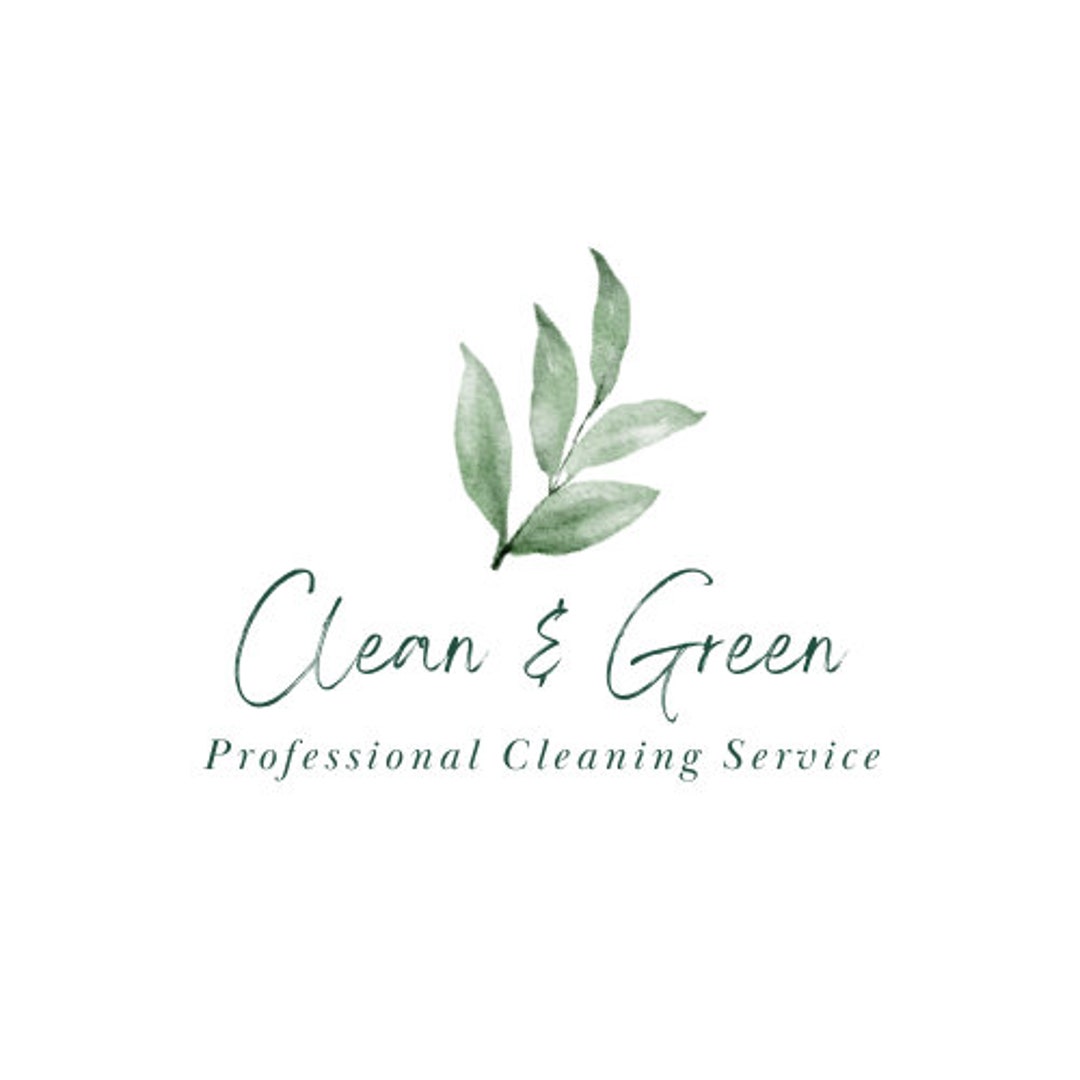 Small Business Logo-cleaning Company Logo-clean and Green-custom Logo ...