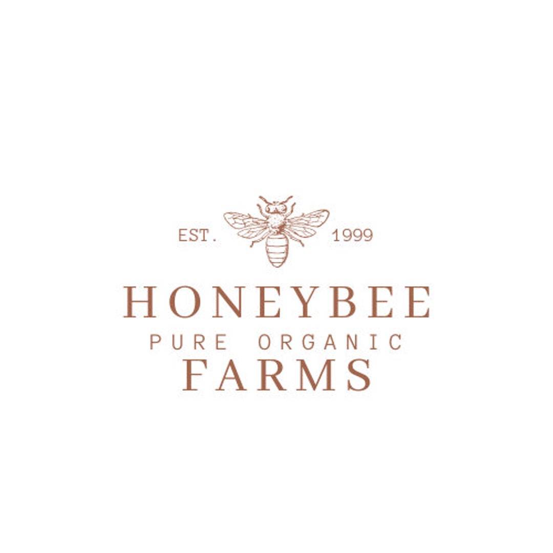Honey Bee Farms-bee-organic-custom Logo-digital-professional Design - Etsy