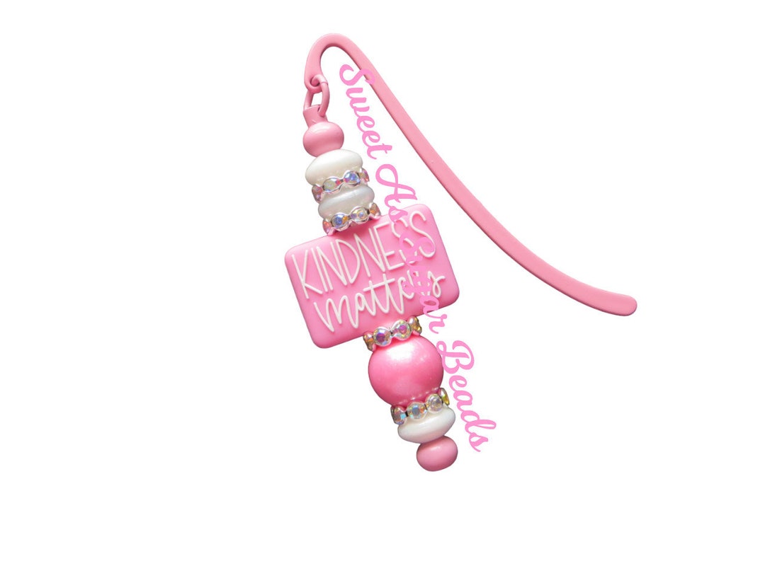 Beaded Bookmark-book Mark-kindness Matters-gift-silicone Beads-focal - Etsy