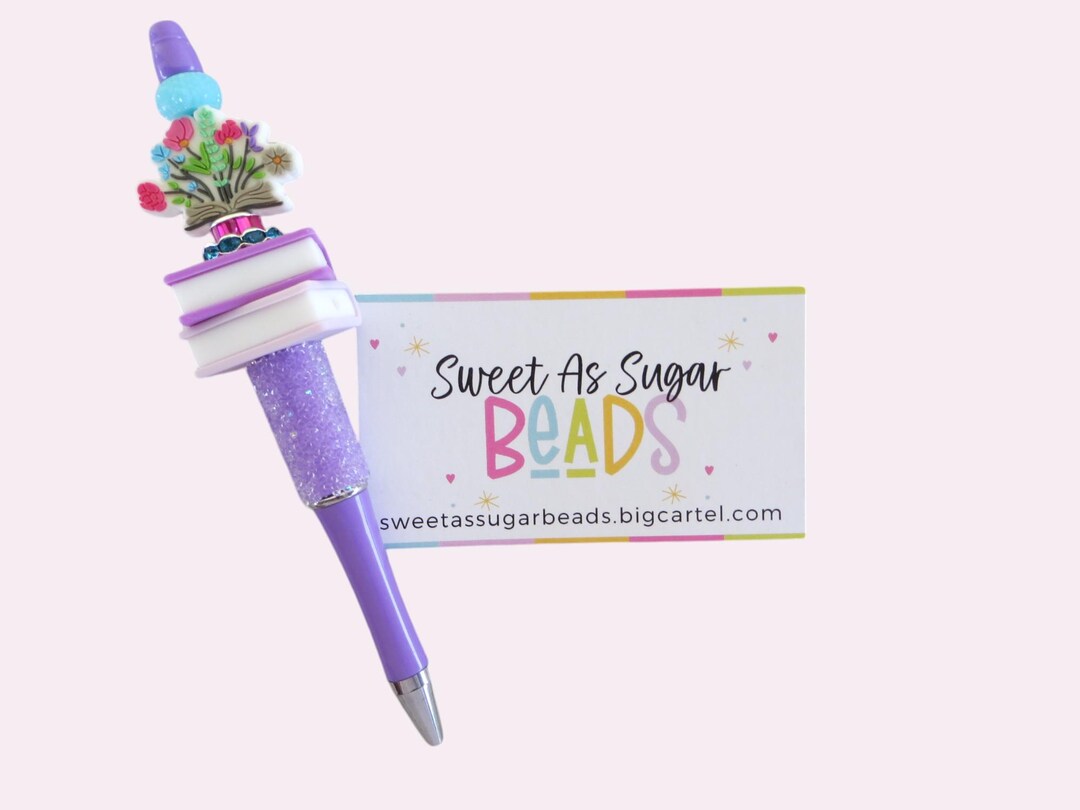 Beaded Ink Pen-books-reading-imagine-gift-silicone Beads-focal - Etsy