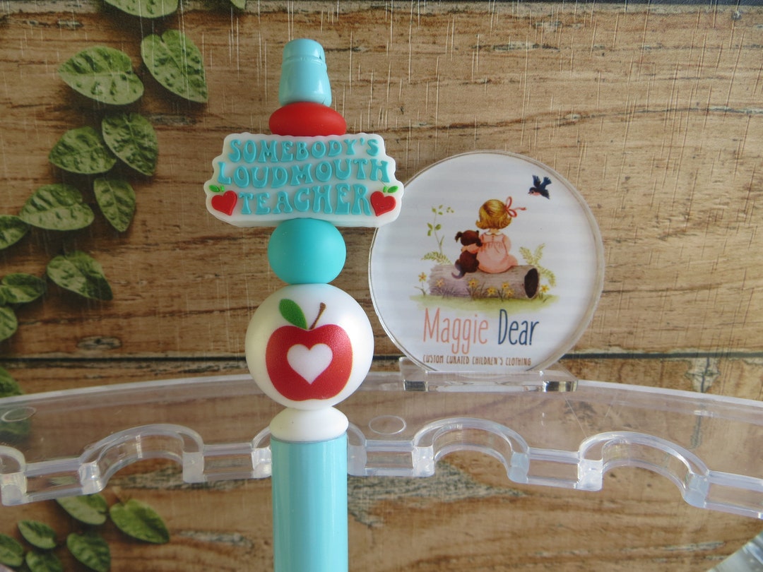Beaded Ink Pen-loud MOUTH Teacher-retro-teach-books-gift-silicone Beads ...
