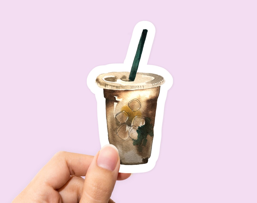 Iced Coffee Sticker, Coffee Sticker, Iced Coffee Decal, Laptop Sticker ...