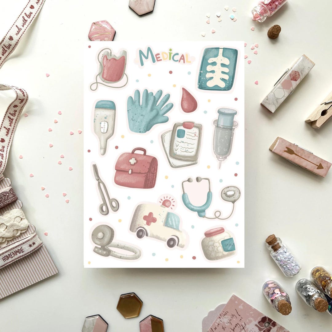 Medical Sticker Pack | Journal Stickers, Planner Stickers, Book ...
