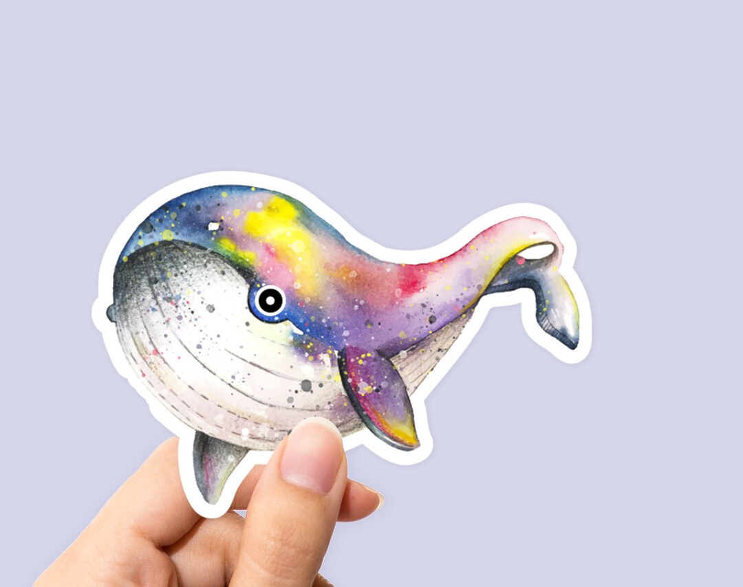 Whale Sticker, Whale Decal, Ocean Sticker, Colorful Whale Sticker ...