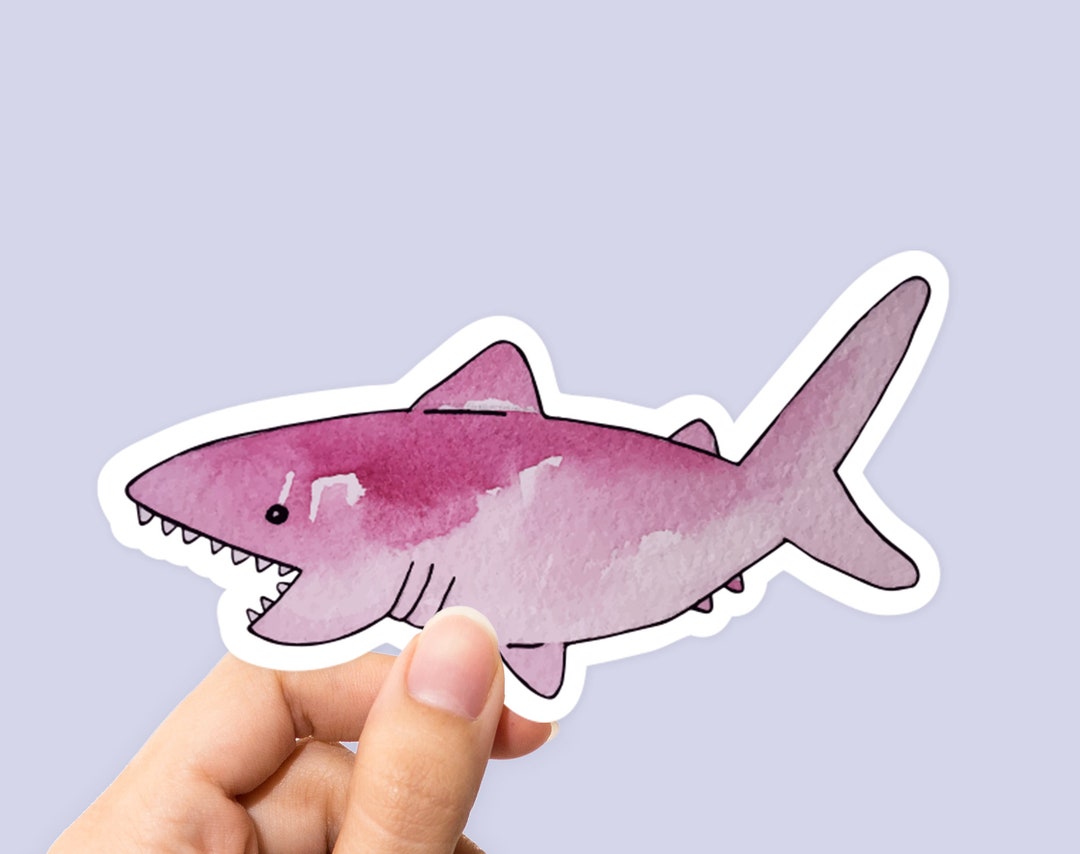 Pink Shark Sticker, Ocean Animals Sticker, Tumblr Pink Shark Sticker ...