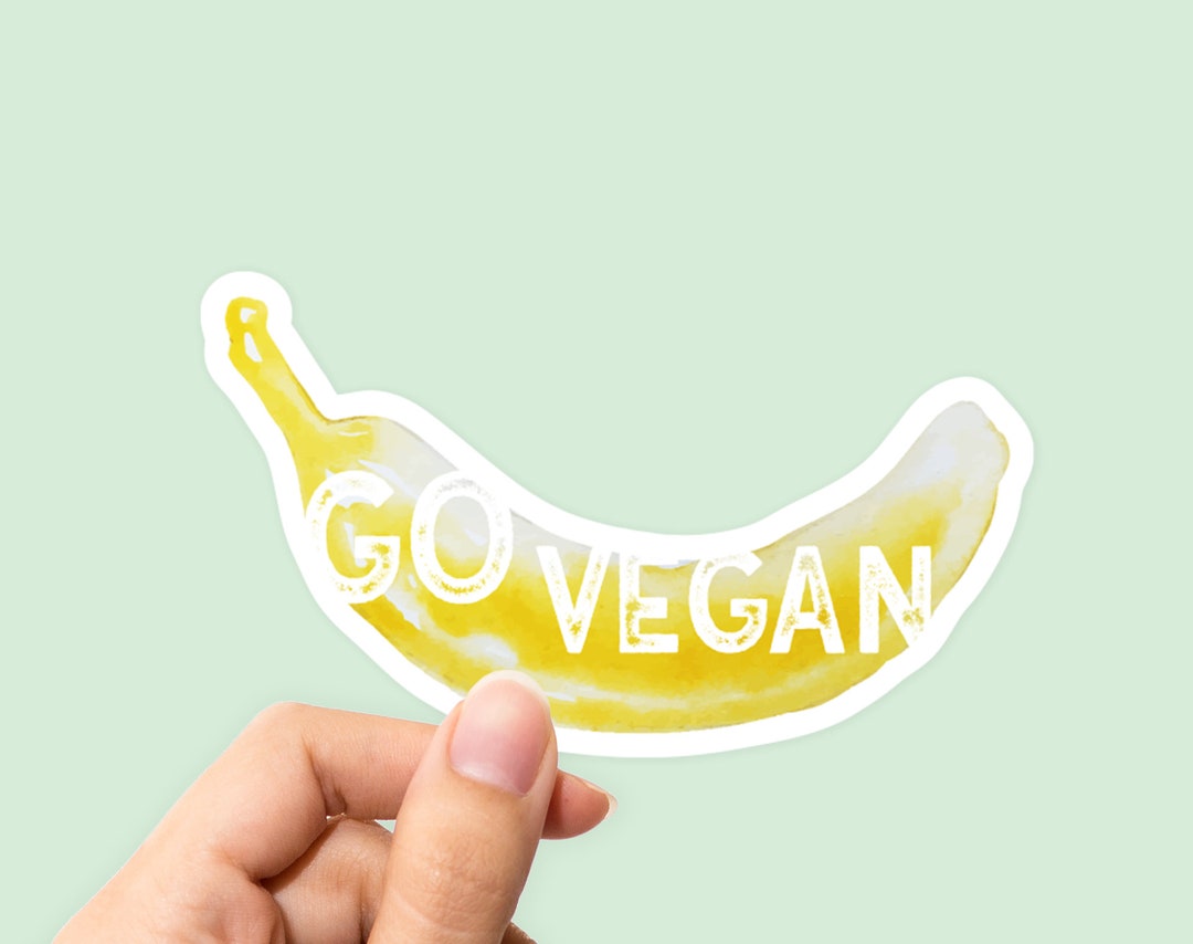 Go Vegan Sticker, Vegan Decal, Banana Sticker, Banana Decal, Vegan Car ...