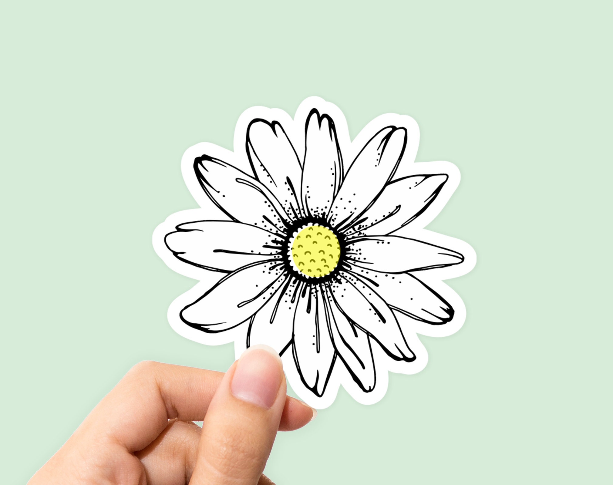 Daisy Stickers, Daisy Decal, Flower Sticker, Flower Decal, Laptop ...