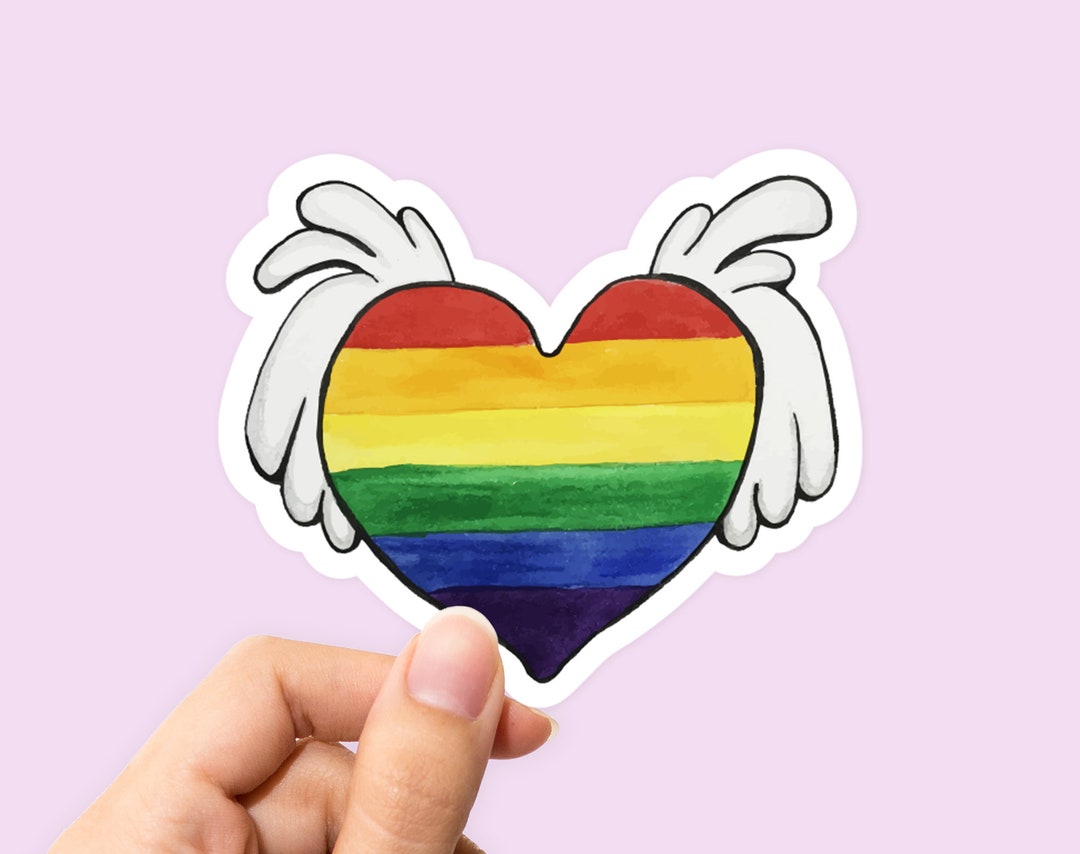 LGBT Sticker, Rainbow Sticker, Pride Flag Sticker, Heart Sticker ...